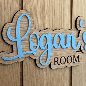 Personalised Bedroom Sign, Kids Door Sign for Bedroom, Wood Acrylic ...