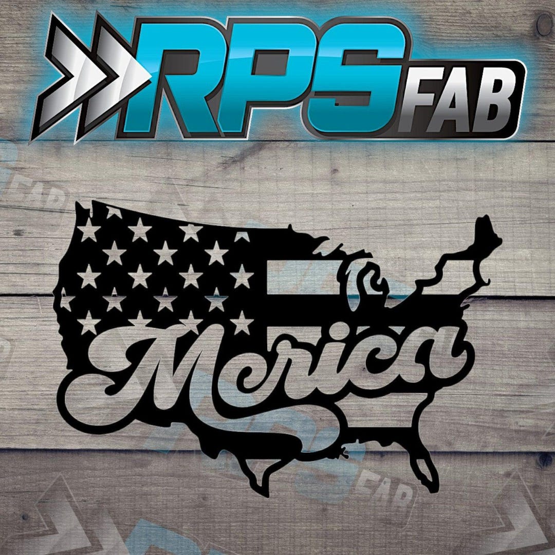 Merica V2 American Flag Map Metal Art Sign - Etsy