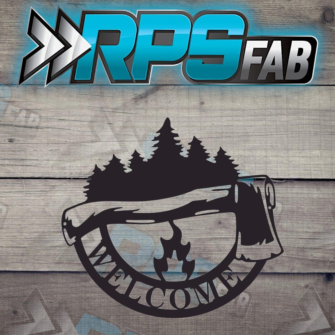 Axe Theme Welcome Metal Sign - Etsy