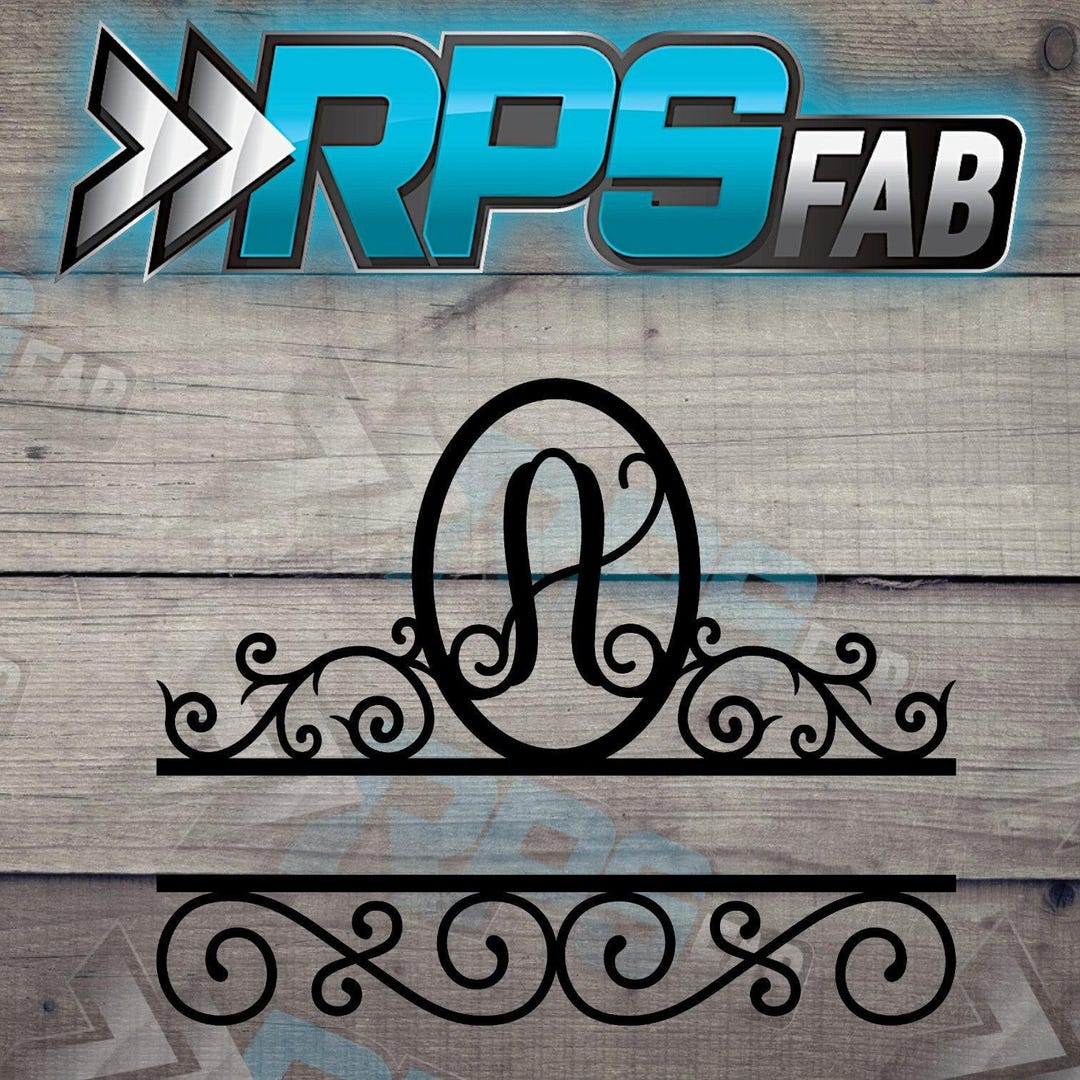 Elegant Split Scroll Monogram Metal Sign - Etsy