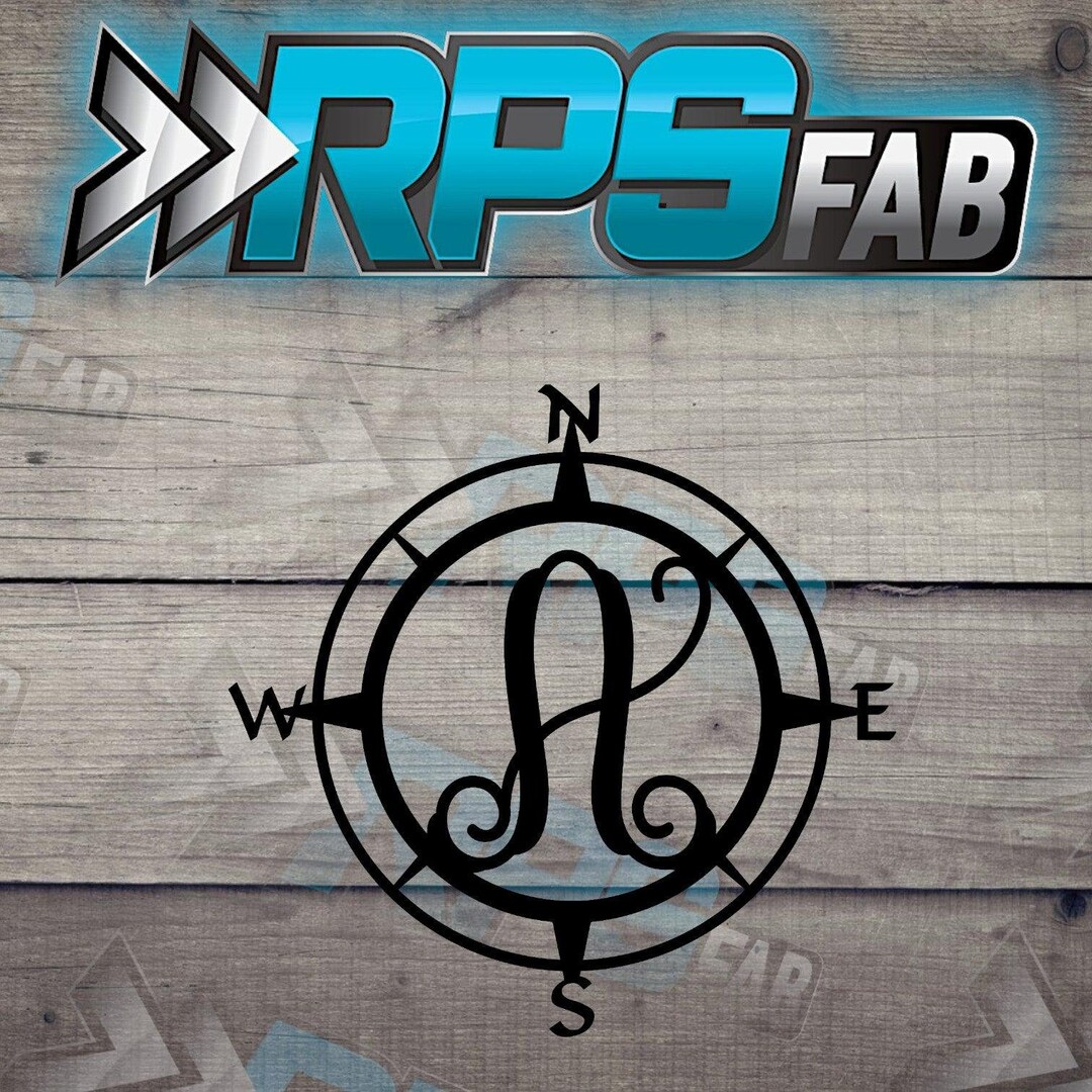 Custom Compass Monogram Metal Sign Durable 14 Gauge Steel Letters A-Z ...