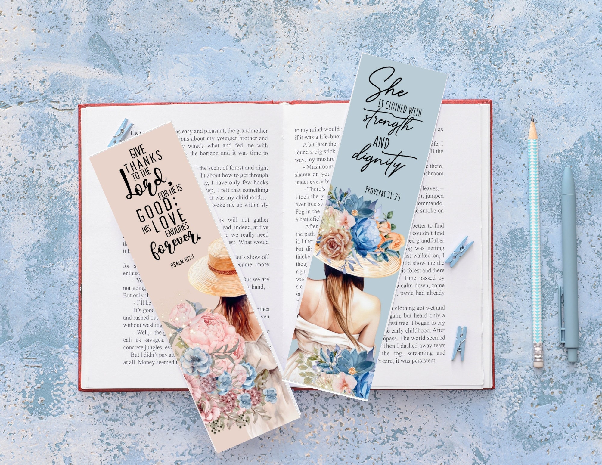 5 Christian Women Bookmarks, Church Bible Verses - Etsy