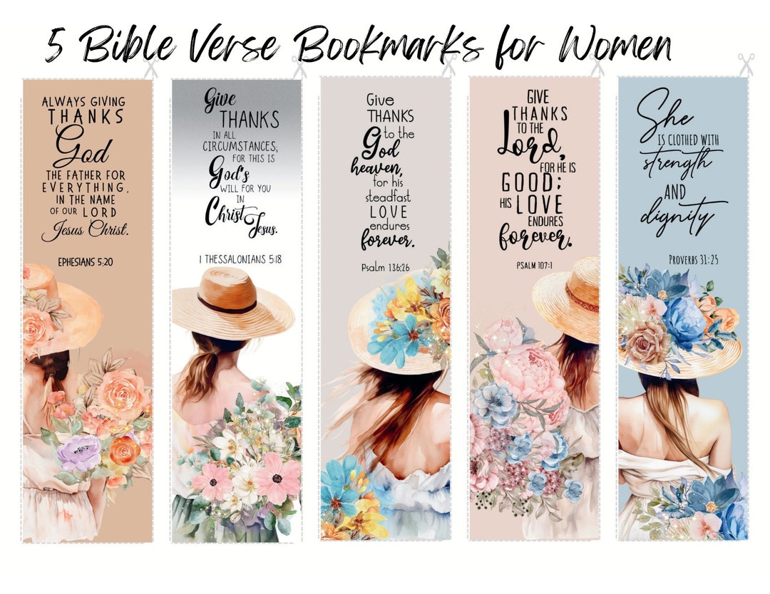 5 Christian Women Bookmarks, Church Bible Verses - Etsy