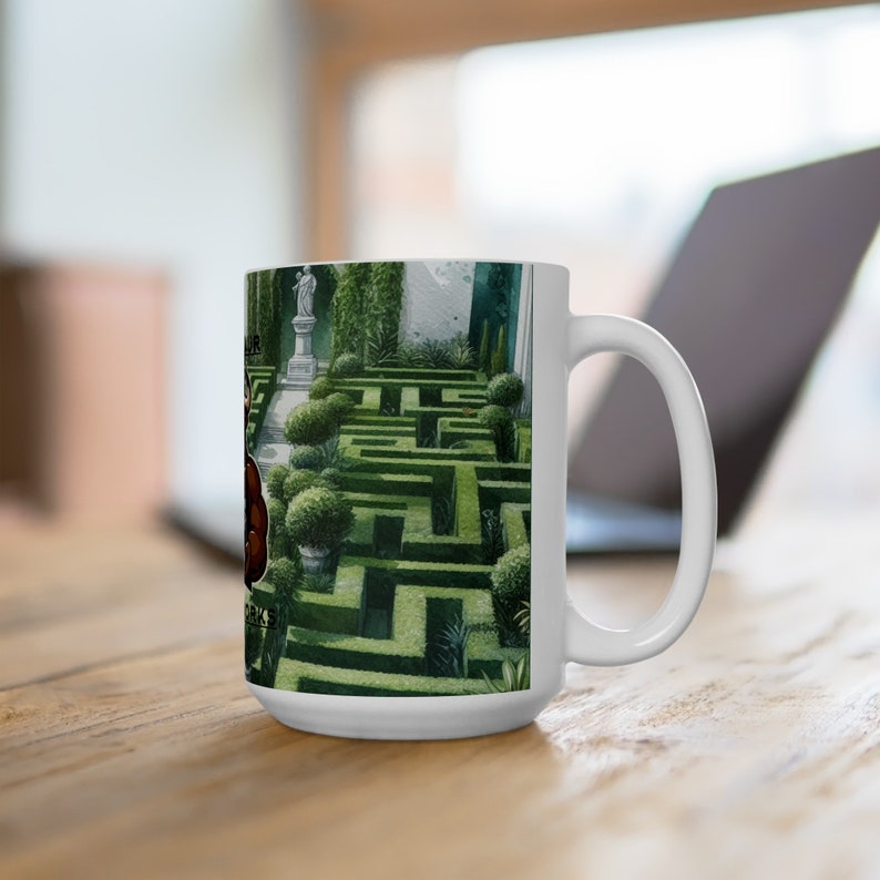 Ceramic Mug With Minotaur Masterworks Logo 15oz Lush Maze Design Unique ...