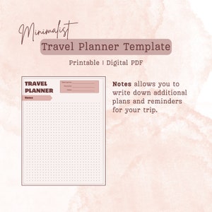 Minimalist Travel Planner: Digital & Printable Itinerary Template and ...