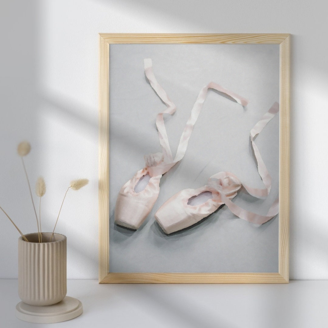 Ballet Shoes Wall Art: Elegant Pink Ballerina Digital Print, Dance ...