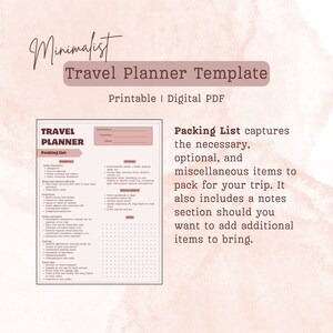 Minimalist Travel Planner: Digital & Printable Itinerary Template and ...