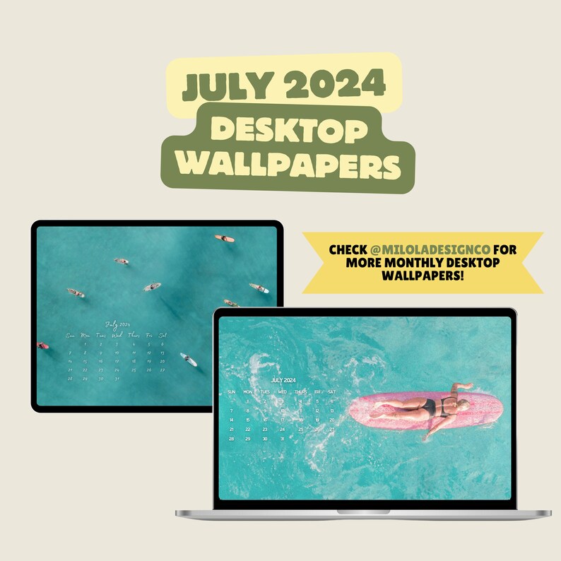 July 2024 Desktop Wallpaper: Summer Beach Aesthetic Screensaver ...