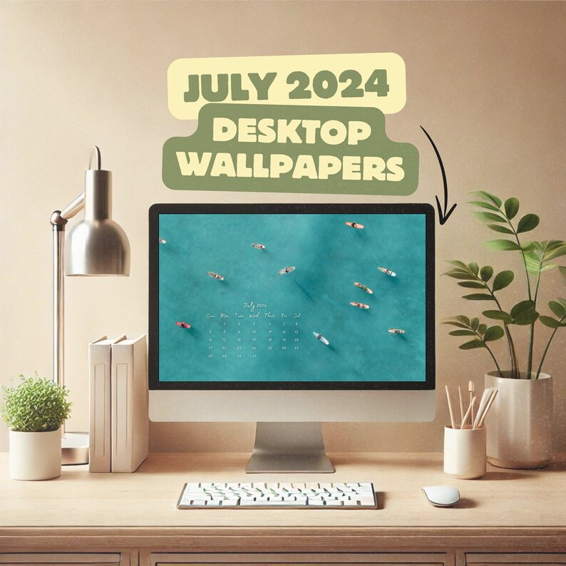 July 2024 Desktop Wallpaper: Summer Beach Aesthetic Screensaver ...