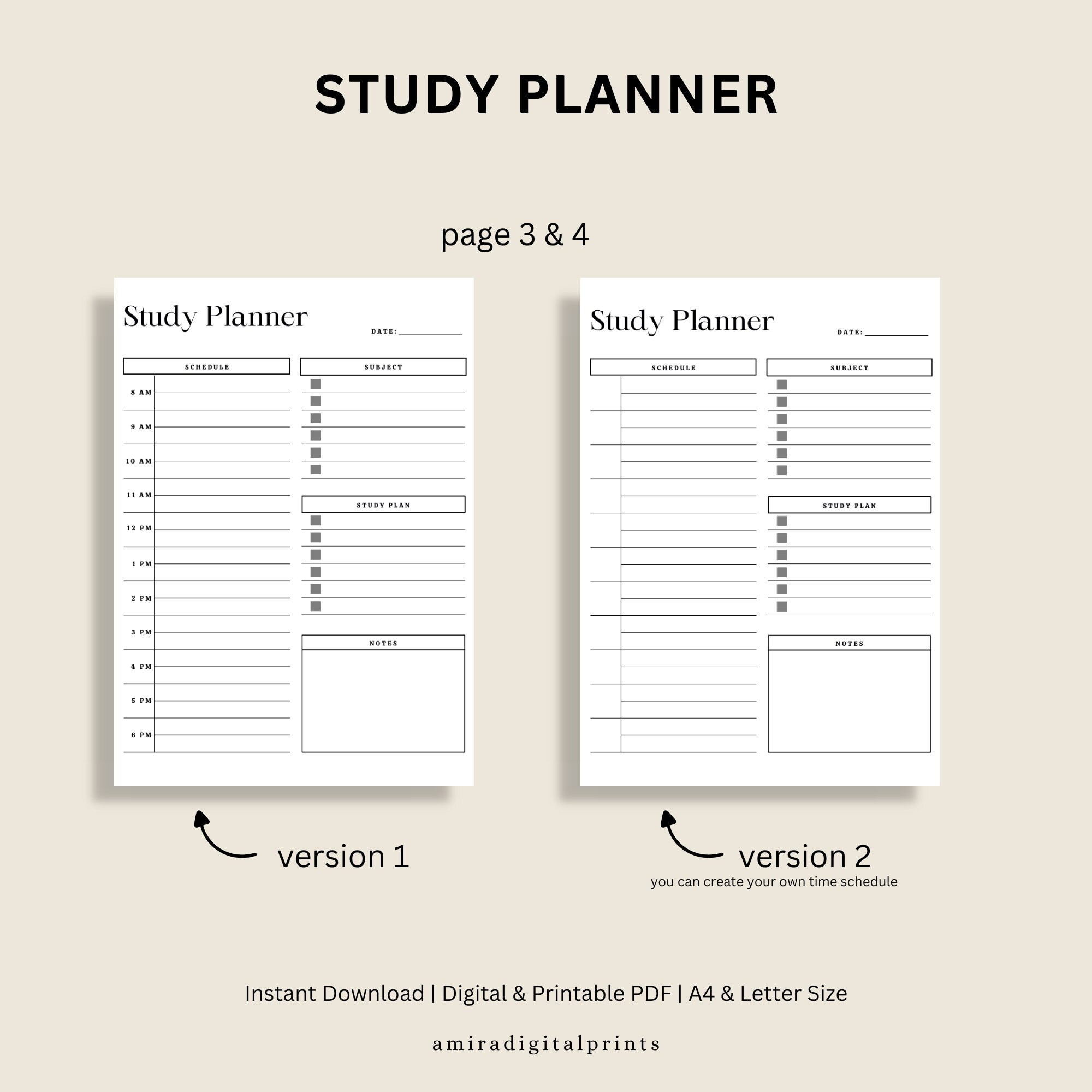 School Planner, Printable Student Planner Bundle, Digital School ...