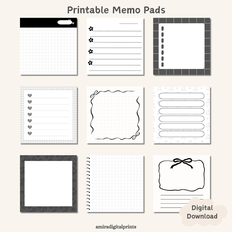 Memo Pad - Etsy