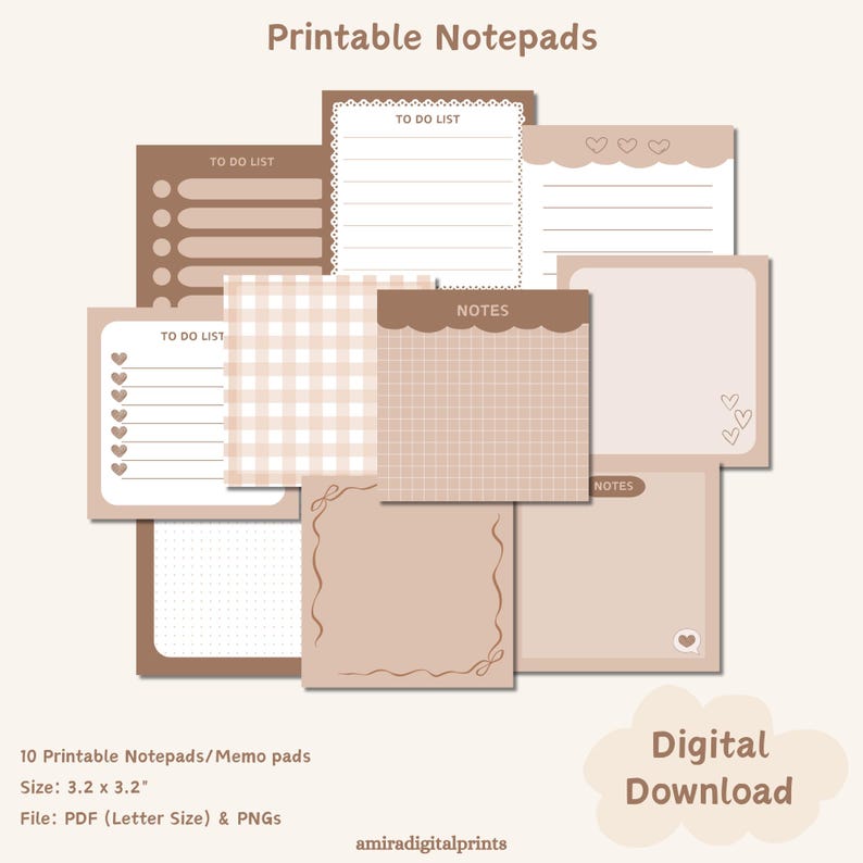 Memo Pads Printable | Sticky Notes Printable | Notepads Printable ...