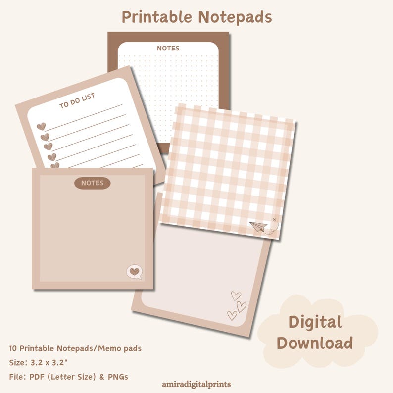 Memo Pads Printable | Sticky Notes Printable | Notepads Printable ...