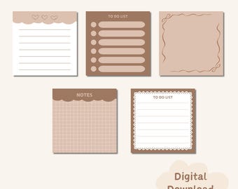 Memo Pads Printable | Sticky Notes Printable | Notepads Printable ...