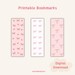 Printable Bookmark | Cute Pink Bookmark | Bow Bookmark | Digital ...