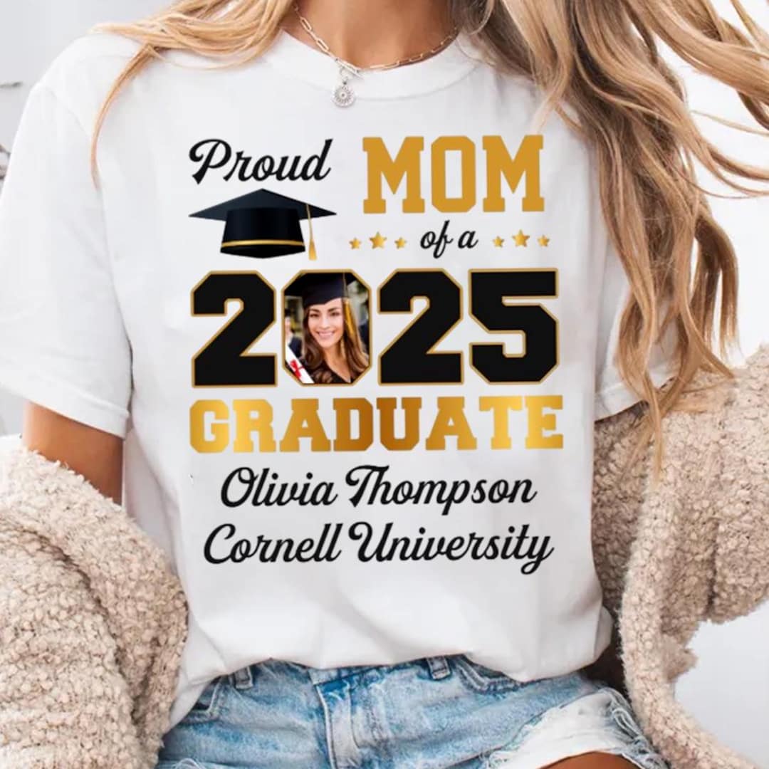 Proud Mom of A 2025 Graduate T-shirt, Proud Mom Shirt, Graduation Mama ...