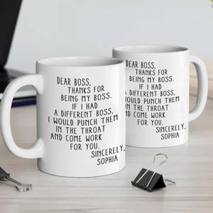 Custom Name Dear Boss Mug, Gift for Best Boss Friend, Funny Boss Mug ...