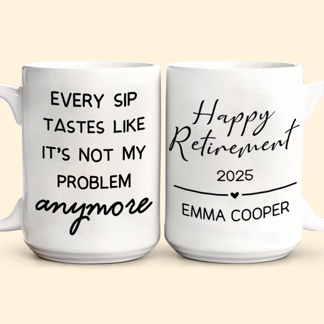 Personalized Retirement 2025 Coffee Mug, Happy Retirement Cup, Custom ...