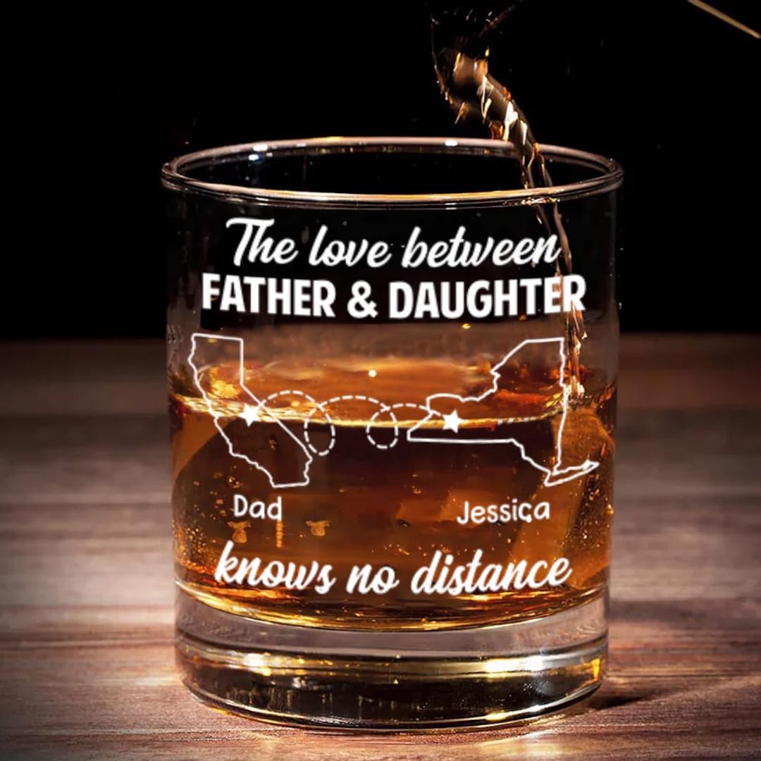 Personalized Long Distance Dad Gift, Dad Whiskey Glass, Dad Gifts From ...