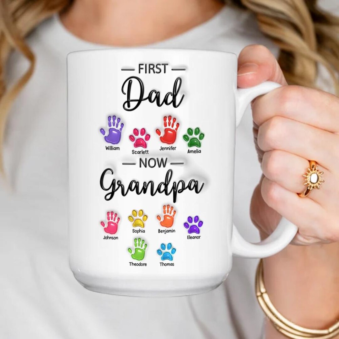 Father Day Gifts for Grandpa, First Dad Now Grandpa, Coffee Mug ...