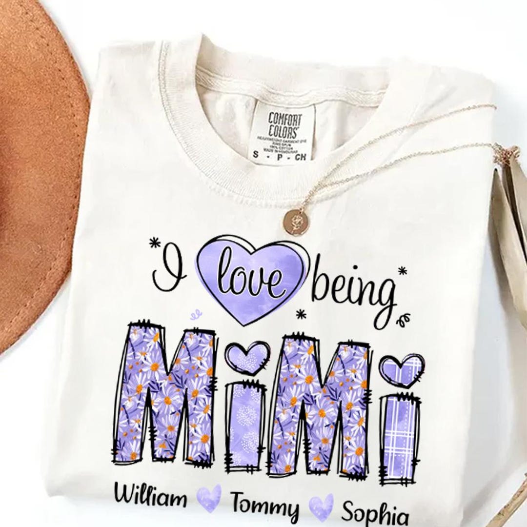 Custom Floral Mimi Shirt for Grandma, I Love Being Mimi Shirt, Mimi ...