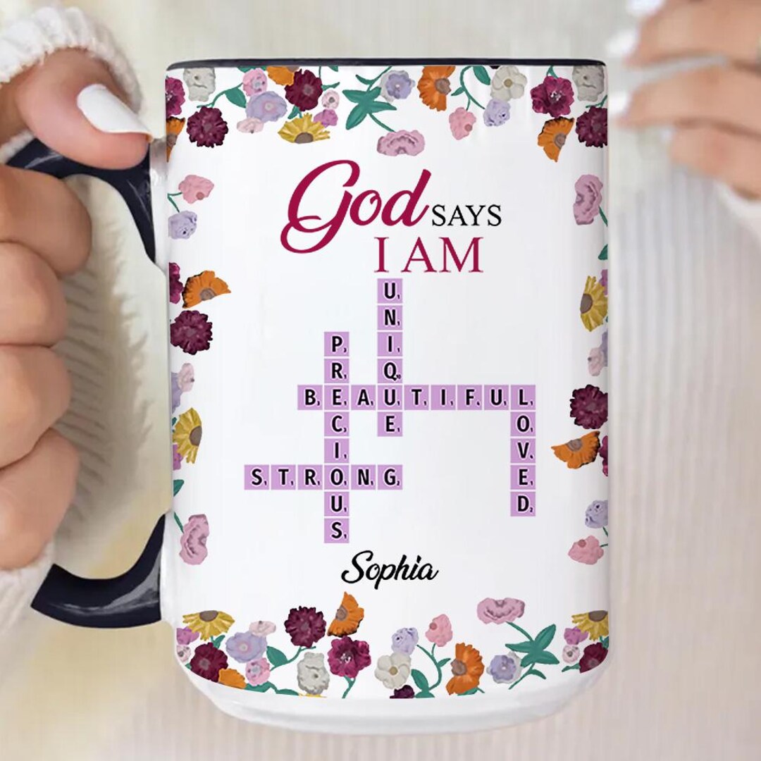 Custom Name God Say I Am Mug, Personalized Christian Mug, Bible Verse ...