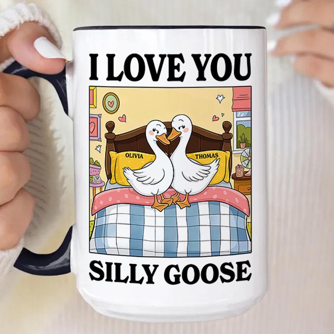 I Love You Silly Goose Mug, Cute Romantic Gift Mug, Cute Ducks Mug ...