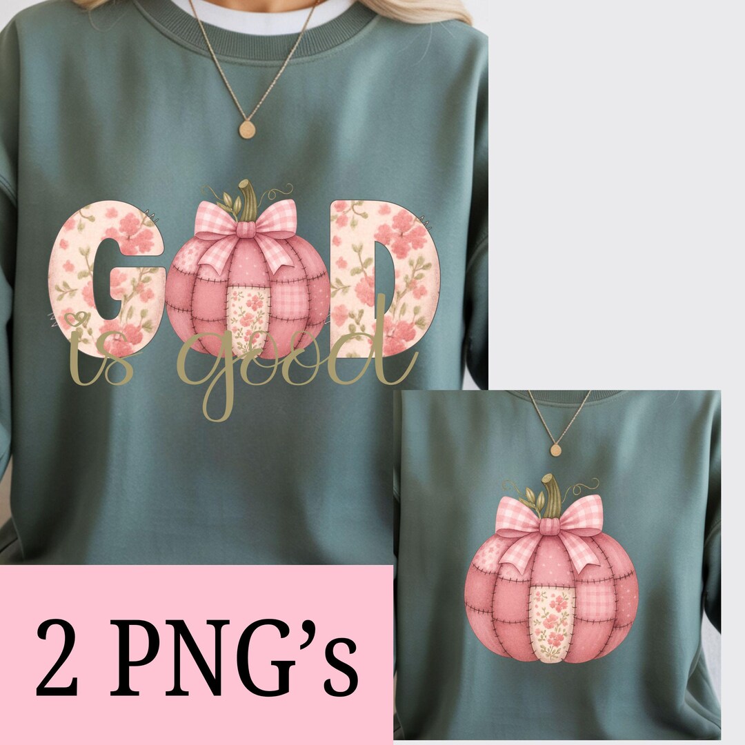 Pink Floral Pumpkin PNG | Shabby Chic Christian Fall Design (digital ...