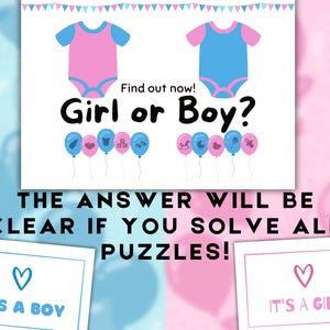 Gender Reveal Escape Room Game: Printable Baby Shower Puzzle (digital ...