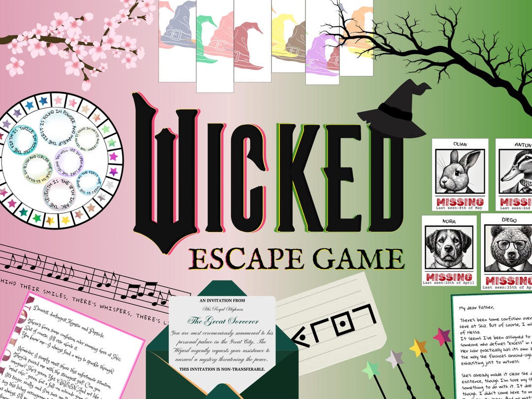 Wicked Escape Game, Printable Escape for Kids, Wicked Witch Escape Room ...
