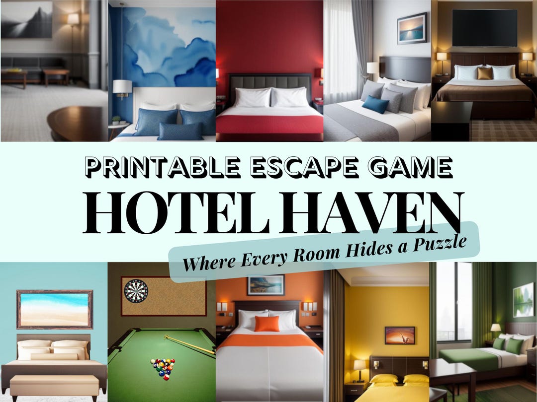 Printable Adult Escape Room, Spy Hotel Escape Room, Escape Room Games ...