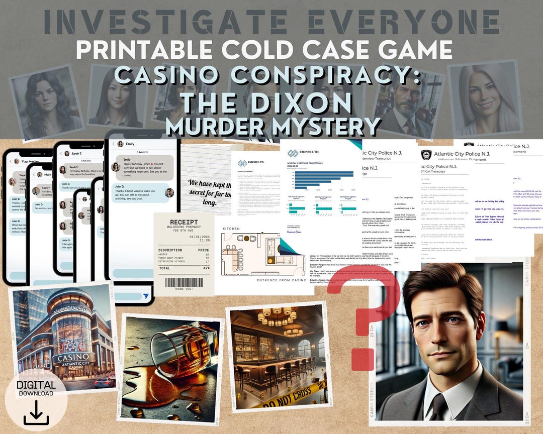 Printable Cold Case Game, Beginner Murder Mystery, Detective Game ...