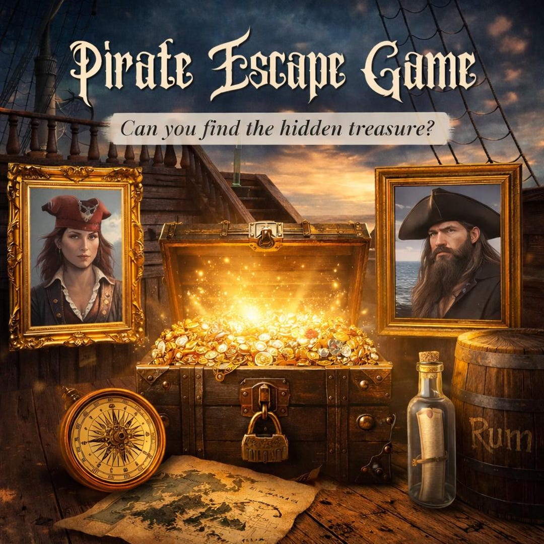 Printable Pirate Escape Room: Treasure Hunt Game for Teens & Adults ...