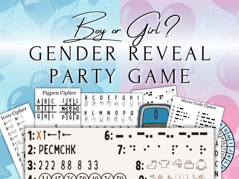 Gender Reveal Escape Room Game: Printable Baby Shower Puzzle (digital ...