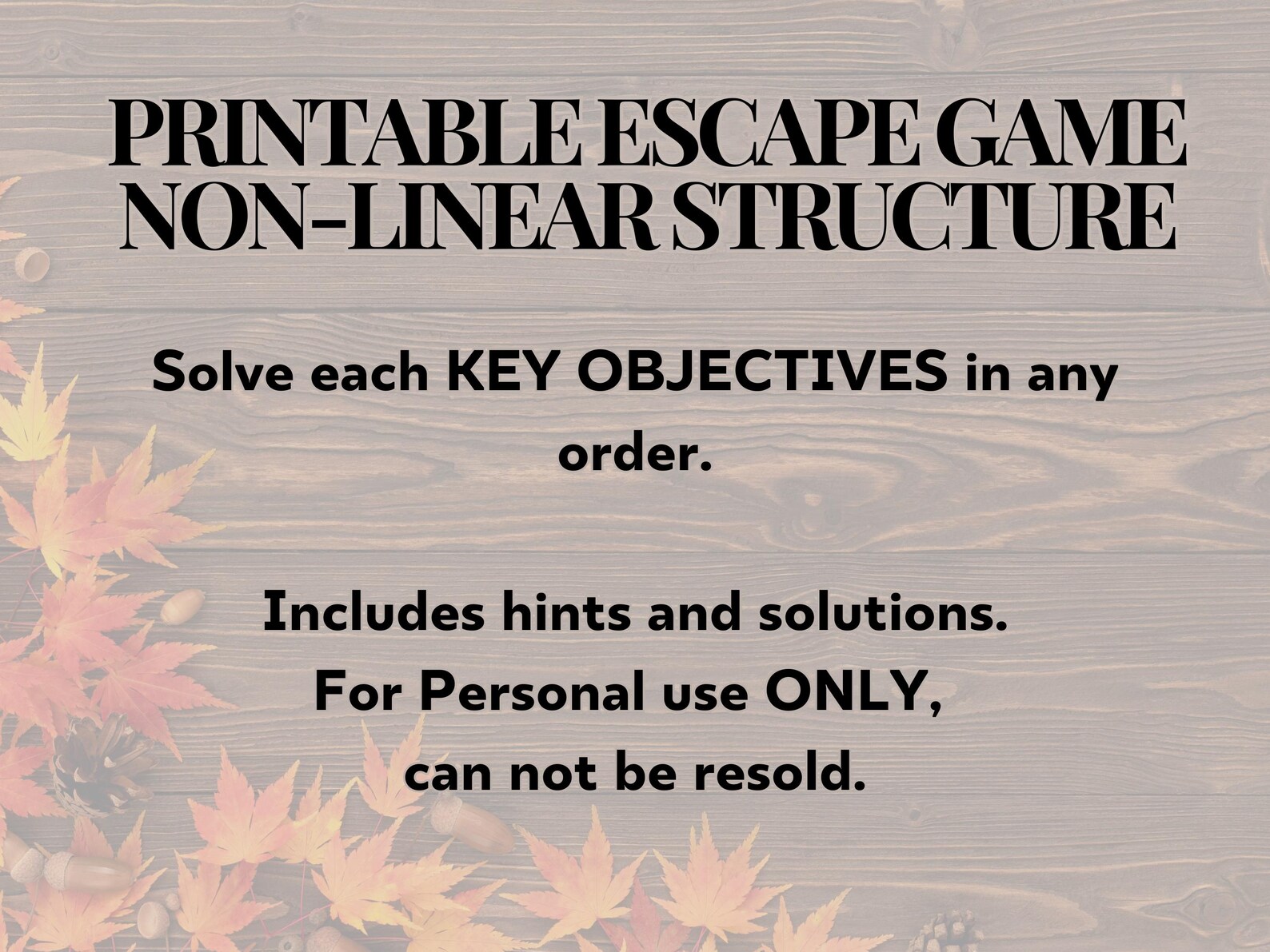 Printable Thanksgiving Escape Game: Family Puzzle Kit (PDF) - Etsy