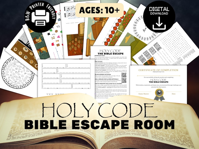 Printable Bible Escape Room Game: Holy Code Puzzles (digital Download ...
