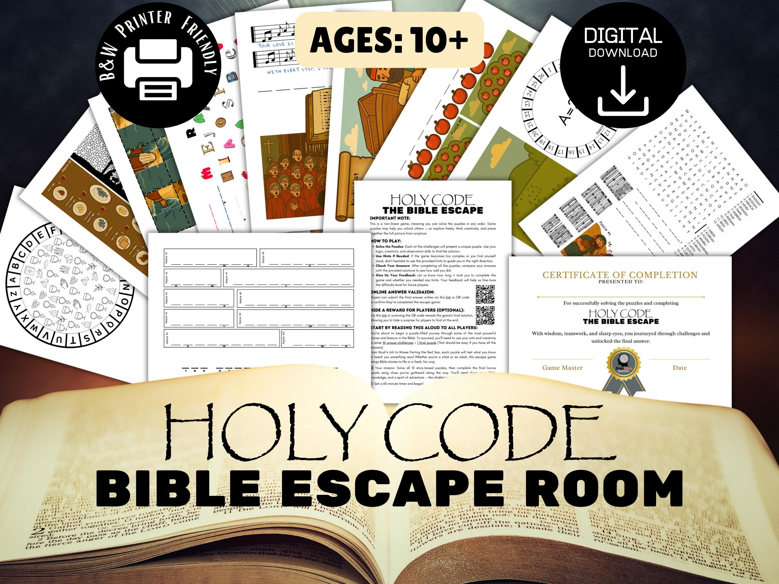 Printable Bible Escape Room Game: Holy Code Puzzles (digital Download) - Etsy