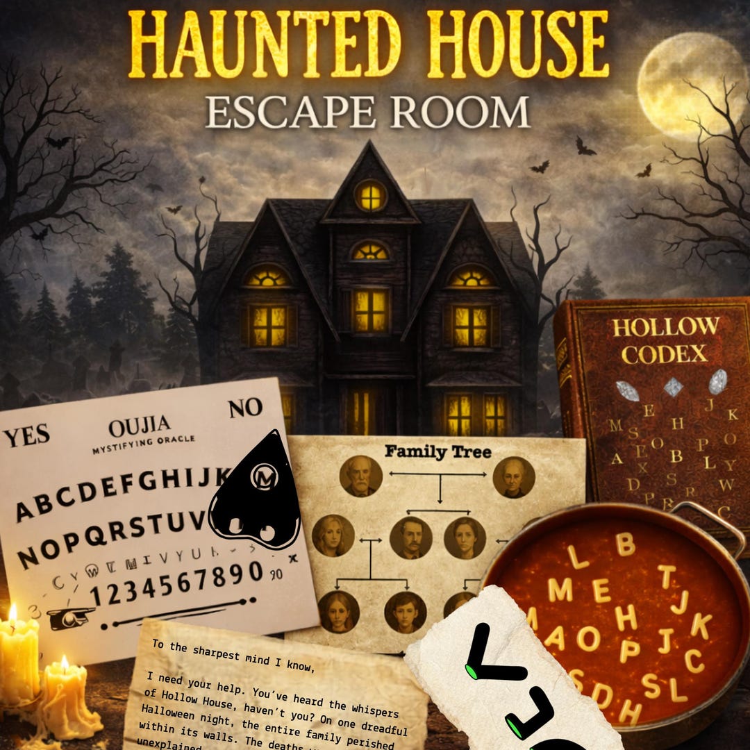 Haunted House Escape Room Game, Printable Spooky Escape Game (PDF ...