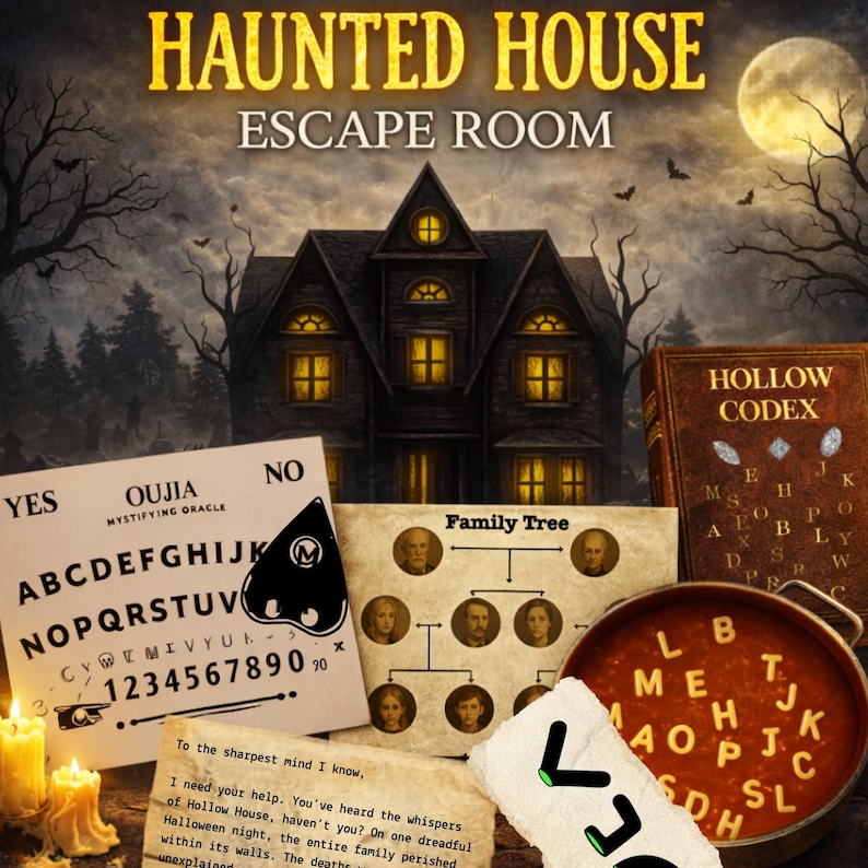 Haunted House Escape Room Game, Printable Spooky Escape Game (PDF ...