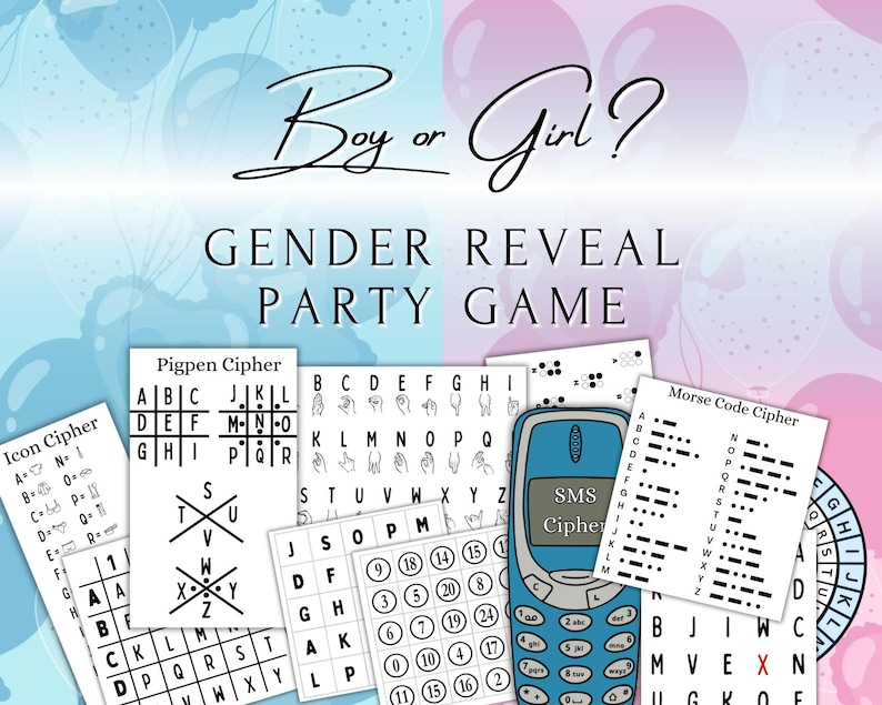Gender Reveal Escape Room Game: Printable Baby Shower Puzzle (digital ...