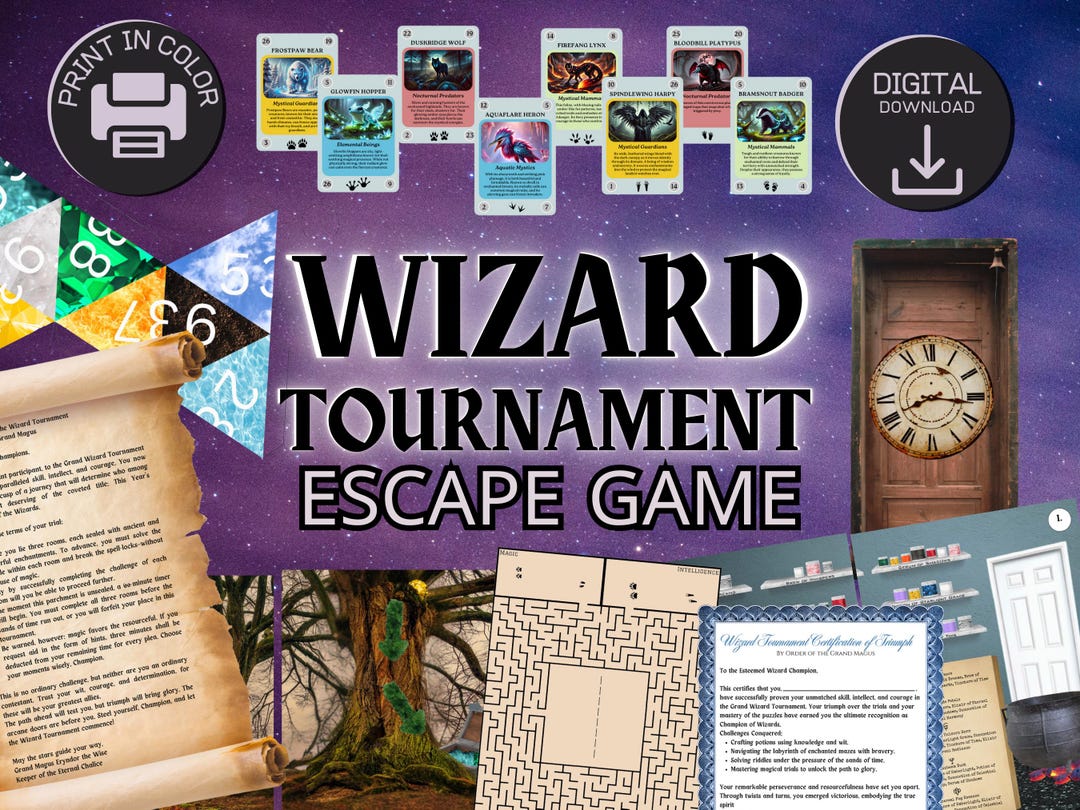 Wizard School Tournament Escape Room Game, Magic Game, Printable Escape ...