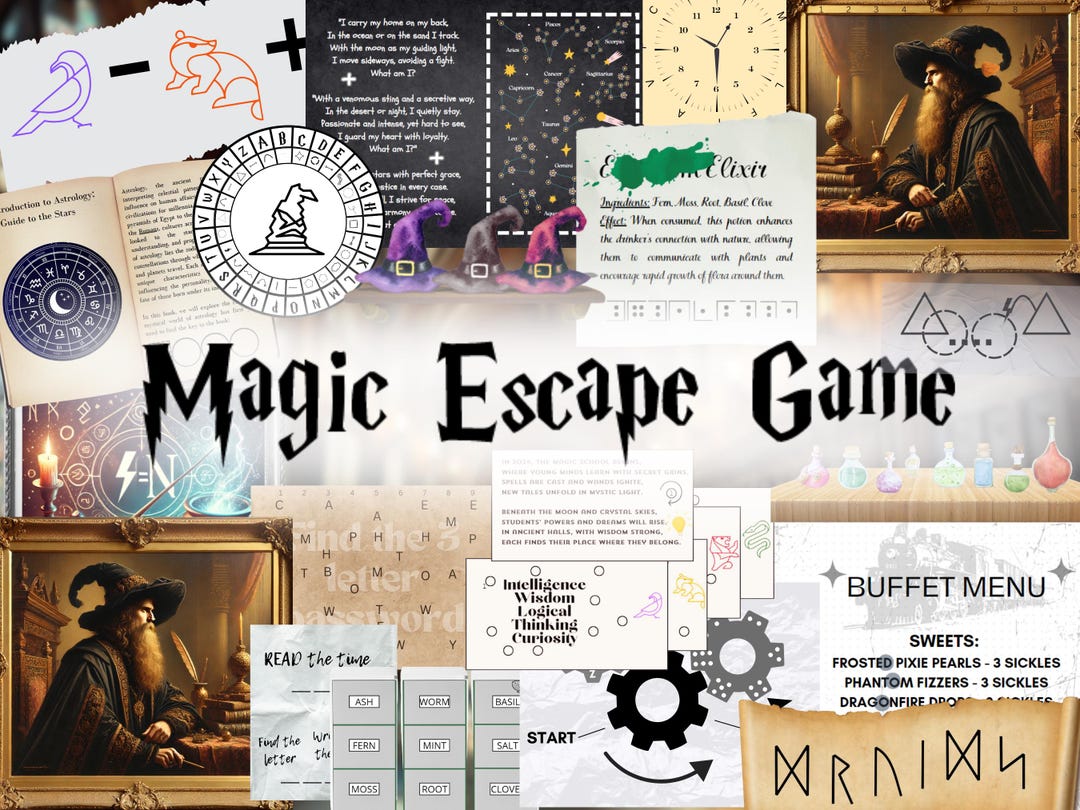 Wizard School Escape Room Game, Magic Game, Printable Escape Game ...