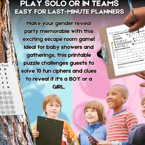 Gender Reveal Escape Room Game: Printable Baby Shower Puzzle (digital ...