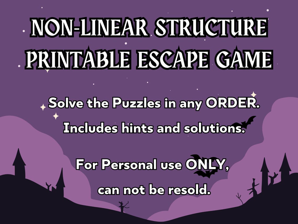 Halloween Haunted House Escape Room Game, Printable Adventure for ...