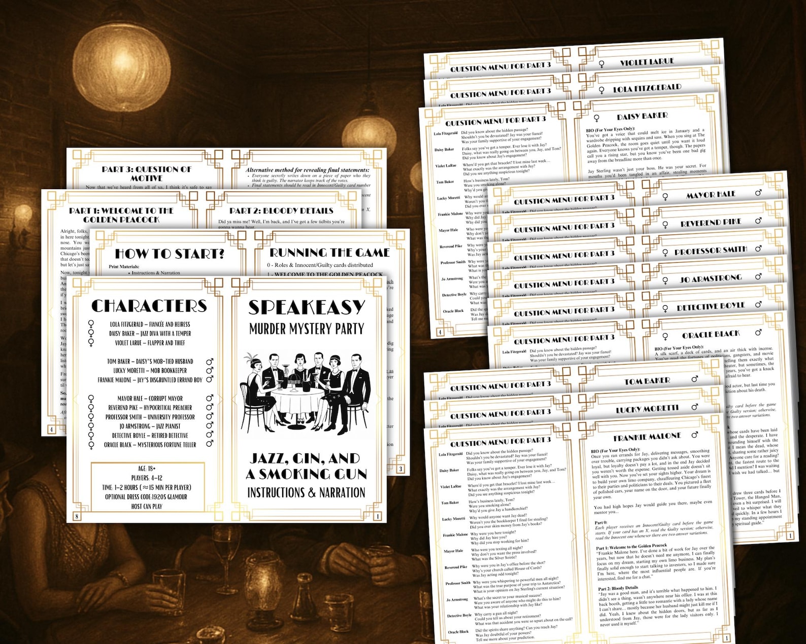Speakeasy Murder Mystery Party | 1920s Dinner Game for Adults | 4-12 ...