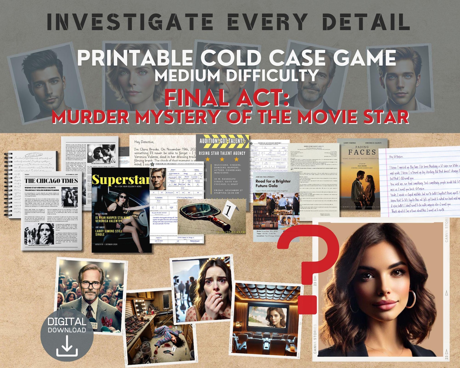 Printable Murder Mystery Cold Case File | Detective True Crime Game | Unsolved Cold Case Murder ...