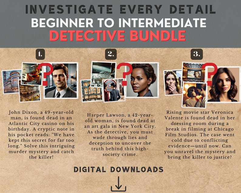 Printable Murder Mystery Cold Case File | Detective True Crime Game ...