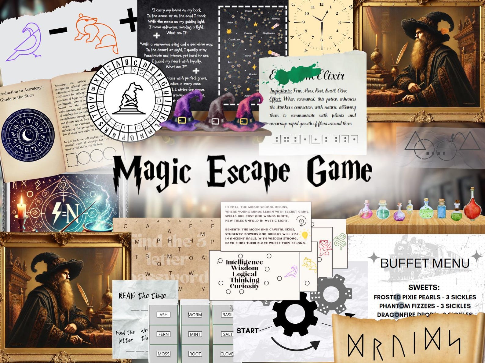 Wizard School Escape Room Game: Magic Puzzle Adventure Escape Game (PDF ...