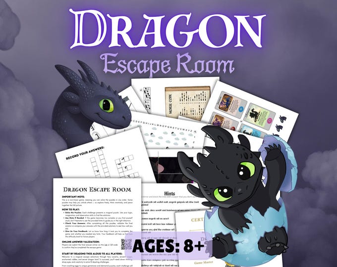 Dragons Lair Escape Room for Kids, Dragon Quest Activities for Children ...