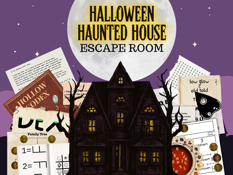 Halloween Haunted House Escape Room Game, Printable Adventure for ...